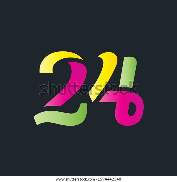 24 Number Logo Multicolor Letter Design Stock Vector (Royalty Free ...