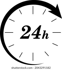24 Working Hours Icon Vector Stock Vector (Royalty Free) 2043291182 ...