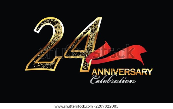 24 Year Anniversary Celebration Vector Design Stock Vector (Royalty ...