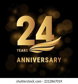 24 Years Anniversary Logo Template Design Stock Vector (Royalty Free ...