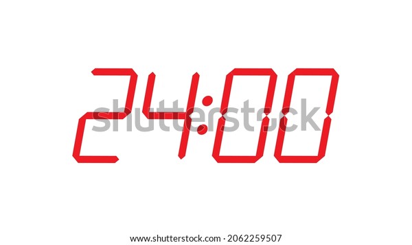 2400 Oclock Twelve Pm Editable Digital Stock Vector (Royalty Free ...