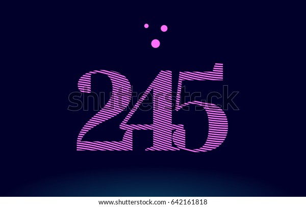 245 Number Digit Logo Pink Line Stock Vector (Royalty Free) 642161818 ...