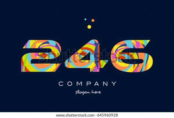 246 Number Digit Numeral Logo Colored Stock Vector (Royalty Free ...