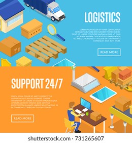 Vector Isometric Logistics Delivery Icons Web Stock Vector (Royalty ...