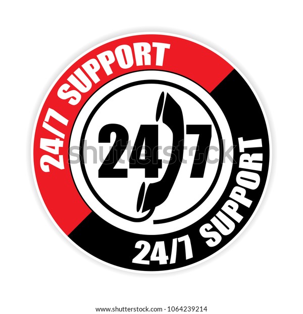 247 Support Stickervector Illustration Stock Vector (Royalty Free ...