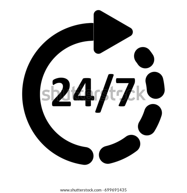 247 Time Icon Arrow Isolated On: เวกเตอร์สต็อก (ปลอดค่าลิขสิทธิ์ ...