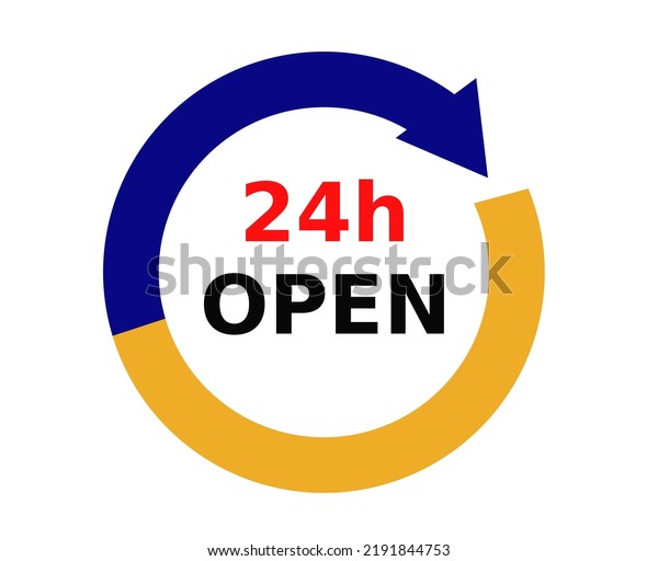 24h Open Logo Blue Orange Circle Stock Vector (Royalty Free) 2191844753 ...