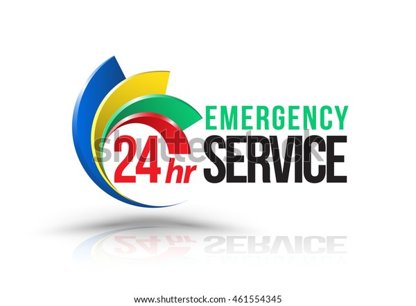 24hr Emergency Service Logo Vector Illustration Stock Vector (Royalty ...