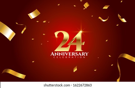 24th Anniversary Celebration Vector Background By Stock Vector (Royalty ...