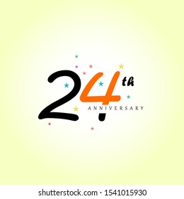 24th Anniversary Logo Design Template Stock Vector (Royalty Free ...