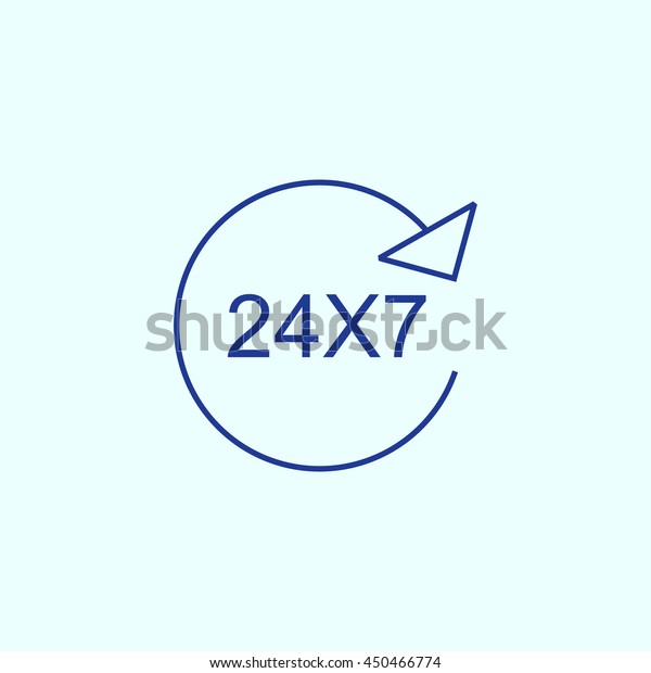 24x7 Line Icon Eps10 Stock Vector (Royalty Free) 450466774