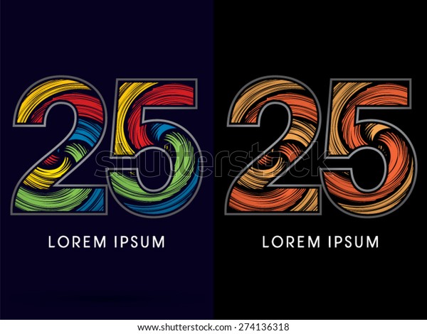 25 Abstract Number Font Concept Spindesigned Stock Vector (Royalty Free ...