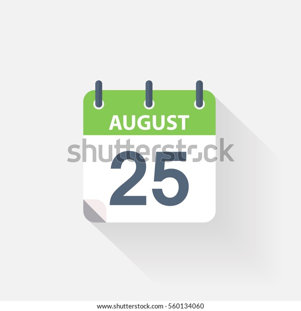 25 August Calendar Icon On Grey Stock Vector (Royalty Free) 560134060 ...