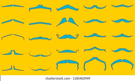 25 Blue Moustache Illustrations Stock Vector (Royalty Free) 1185402949 ...