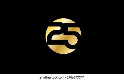 25 Circle Gold Negative Space Number Stock Vector (Royalty Free ...