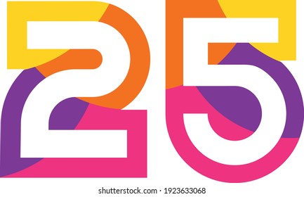 25 Colorful Fun Modern Flat Number Stock Vector (Royalty Free ...