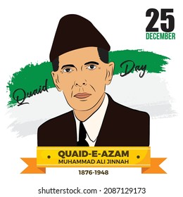 25 December Quaid E Azam Day Stock Vector (Royalty Free) 2087129173