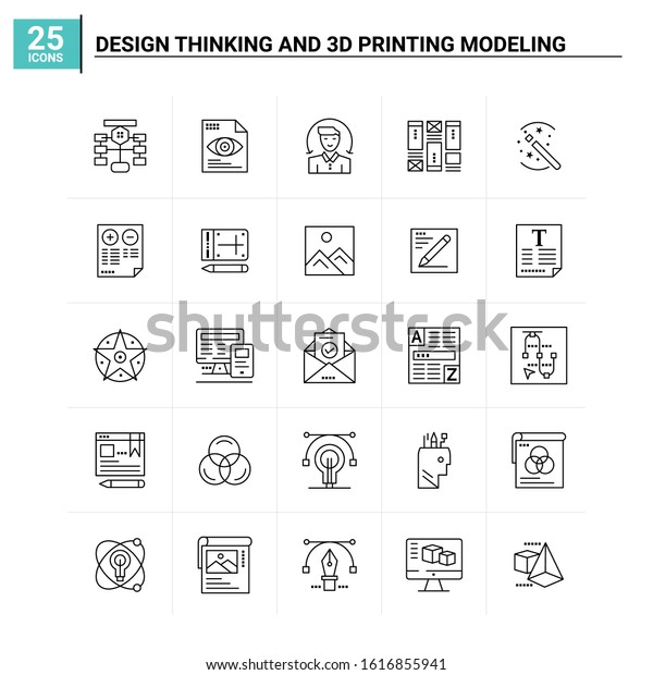 25 Design Thinking 3d Printing Modeling Stock Vector (Royalty Free ...