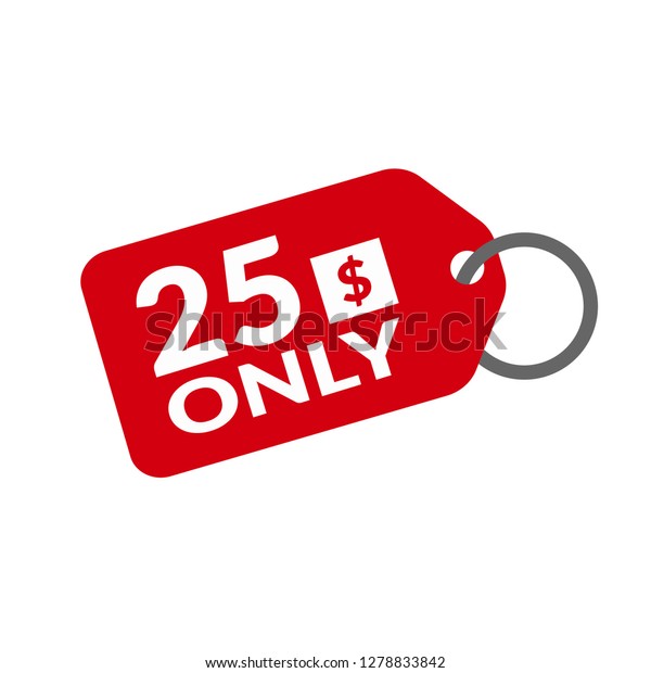 25 Dollars Only Emblem Label Badgesticker Stock Vector (Royalty Free ...