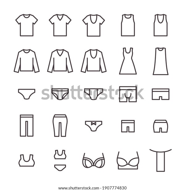 25 Icon Set No36 Clothing Underwear Stock Vector (Royalty Free ...
