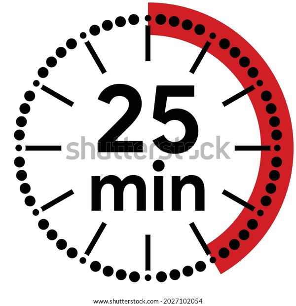 25 Minutes Timer Stopwatch Symbol Flat Stock Vector (Royalty Free ...