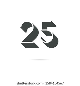 25 Number Logo Shadow Digit Design Stock Vector (Royalty Free ...