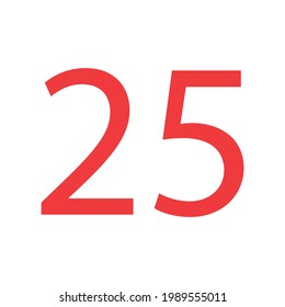 25 Number Simple Clip Art Vector Stock Vector (Royalty Free) 1989555011 ...