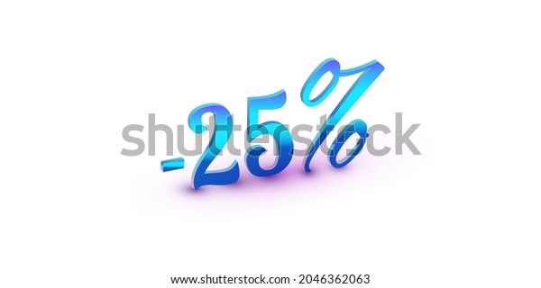 25 Percent Blue Colored Numbers Isolated Stock Vector (Royalty Free ...