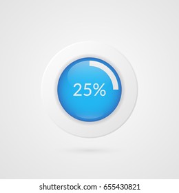 25 Percent Blue Pie Chart Percentage Stock Vector (Royalty Free ...