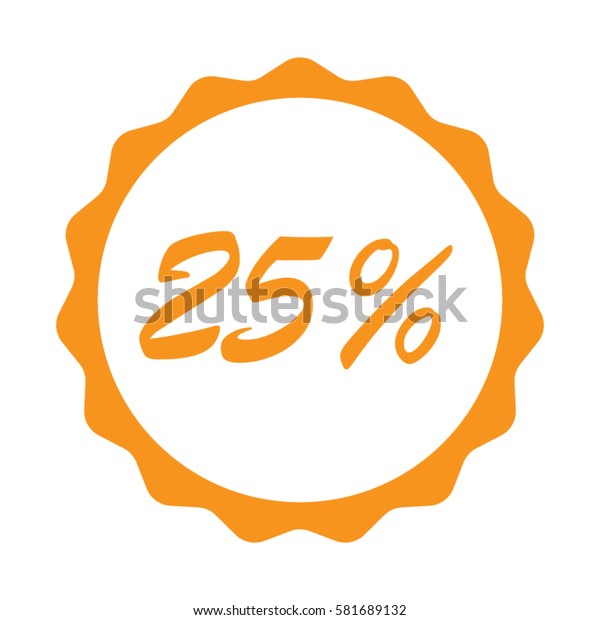 25 Percent Sign Vector Illustration Scalloped Stock Vector (Royalty ...