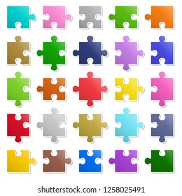 25 Pieces Puzzle Design Stock Vector (Royalty Free) 1258025491