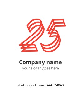 25 Red Logo Concept Number Twenty Stock Vector (Royalty Free) 444524848 ...
