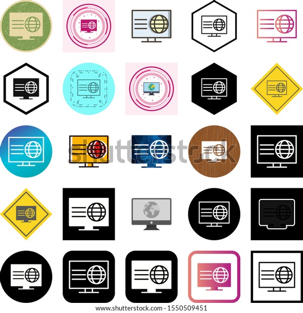25 Set Webpage Icons Isolated On Stock Vector (Royalty Free) 1550509451 ...