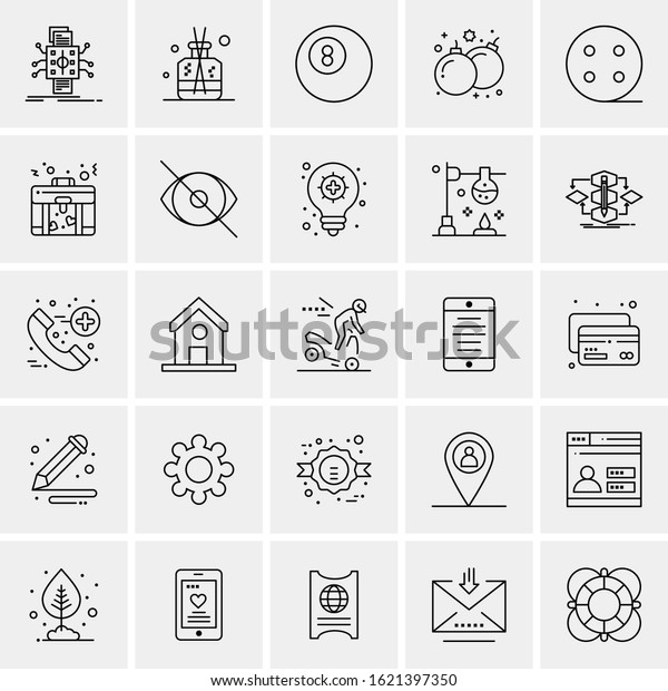 25 Universal Icons Vector Illustration Stock Vector (Royalty Free ...