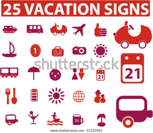 25 Vacation Signs Vector Stock Vector (Royalty Free) 55329061 ...