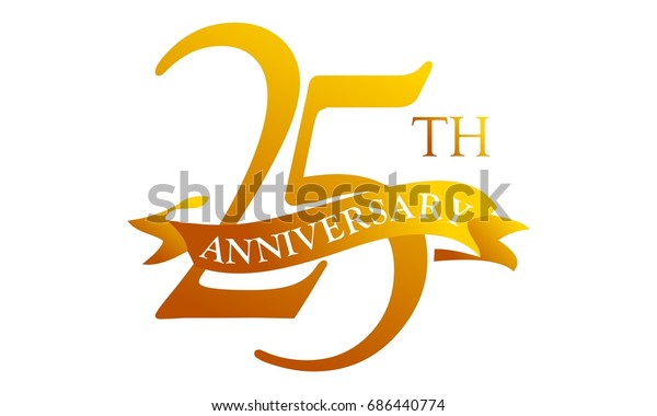 25 Year Ribbon Anniversary Stock Vector (Royalty Free) 686440774 ...