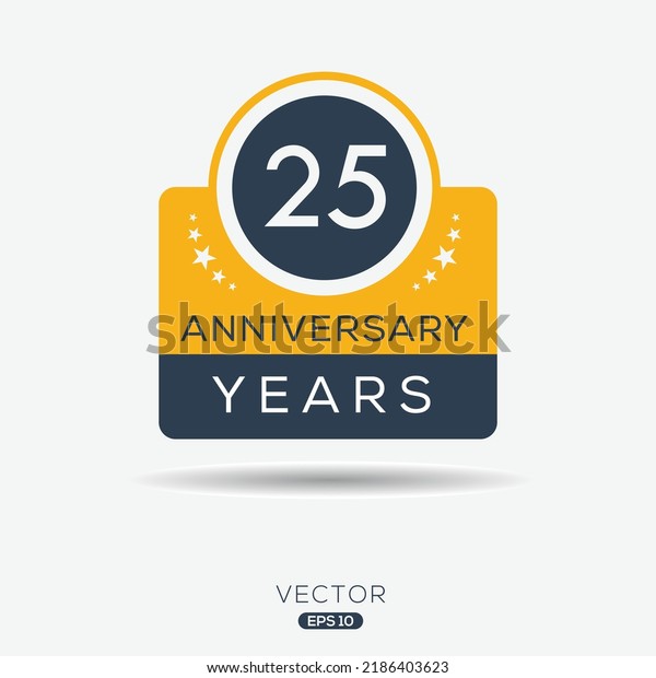 25 Years Anniversary Celebration Template Vector Stock Vector (Royalty ...
