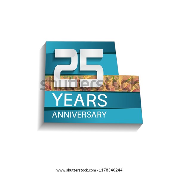 25 Years Anniversary Design Silver Color Stock Vector (Royalty Free ...