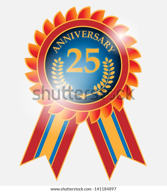 25 Years Anniversary Label Vector Illustration Stock Vector (Royalty ...