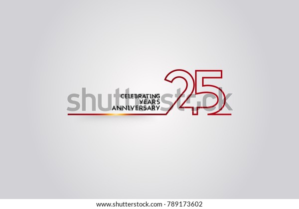 25 Years Anniversary Logotype Red Colored Stock Vector (Royalty Free ...