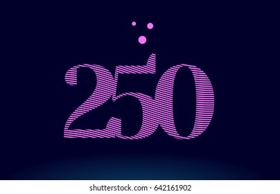250 Number Digit Logo Pink Line Stock Vector (Royalty Free) 642161902 ...
