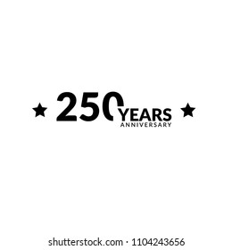 250 Years Anniversary Logo Template Stock Vector (Royalty Free ...