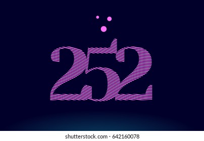 252 Number Digit Logo Pink Line Stock Vector (Royalty Free) 642160078 ...
