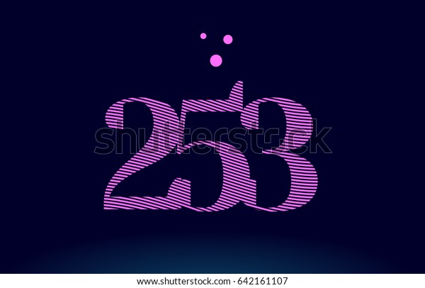 253 Number Digit Logo Pink Line Stock Vector (Royalty Free) 642161107 ...