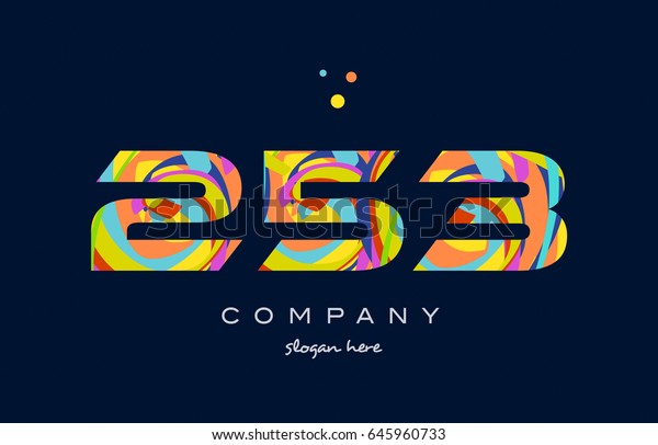 253 Number Digit Numeral Logo Colored: vector de stock (libre de ...
