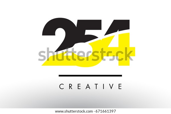 254 Black Yellow Number Logo Design: เวกเตอร์สต็อก (ปลอดค่าลิขสิทธิ์) 671661397 | Shutterstock