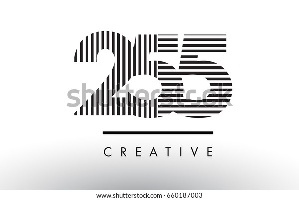 255 Black White Number Logo Design Stock Vector (Royalty Free) 660187003