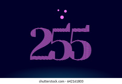 255 Number Digit Logo Pink Line Stock Vector (Royalty Free) 642161803 ...