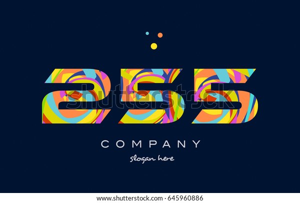 255 Number Digit Numeral Logo Colored Stock Vector (Royalty Free ...