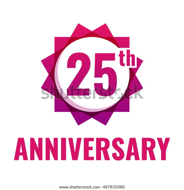 25th Anniversary Celebration Flat Vector Icon Stock Vector (Royalty ...